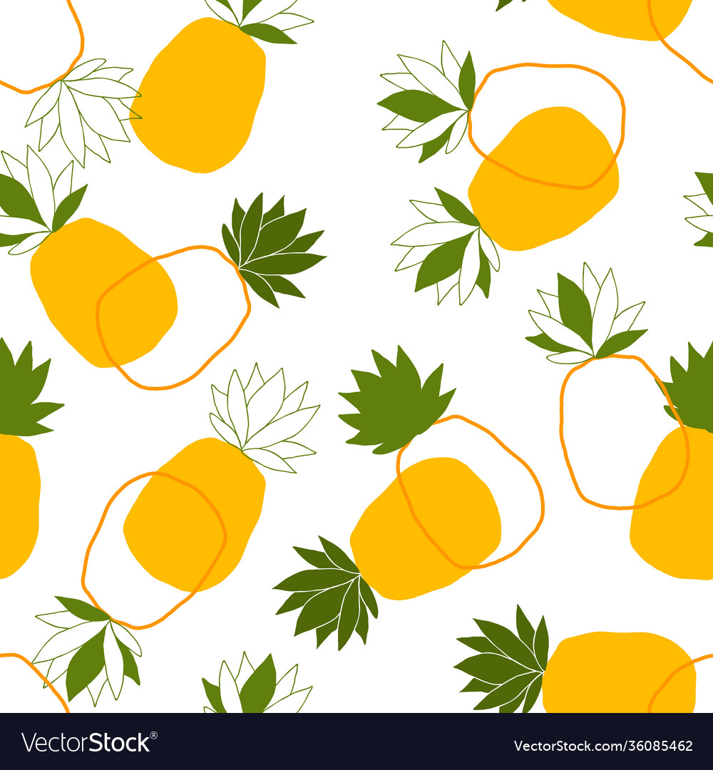 Simple pineapple repeat pattern design Royalty Free Vector
