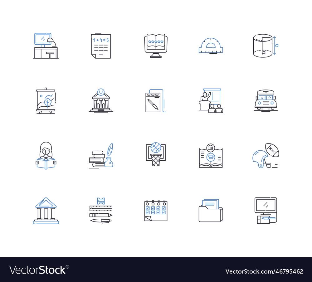 Trade school line icons collection vocational Vector Image Trade school line icons collection vocational Vector Image