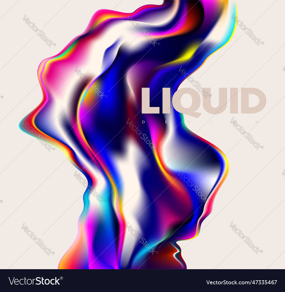 Abstract liquid holographic shape Royalty Free Vector Image