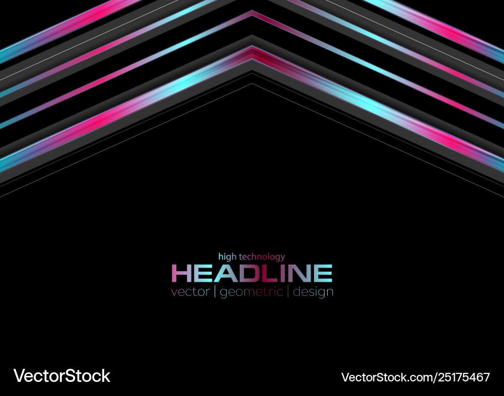 Abstract technology holographic metal arrows Vector Image