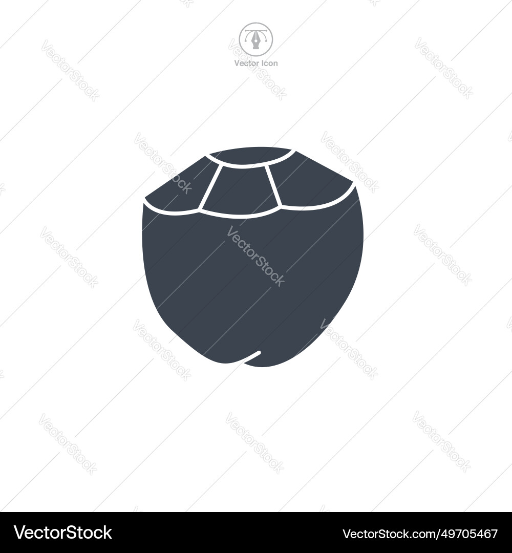Coconut drink icon symbol isolated on white Vector Image