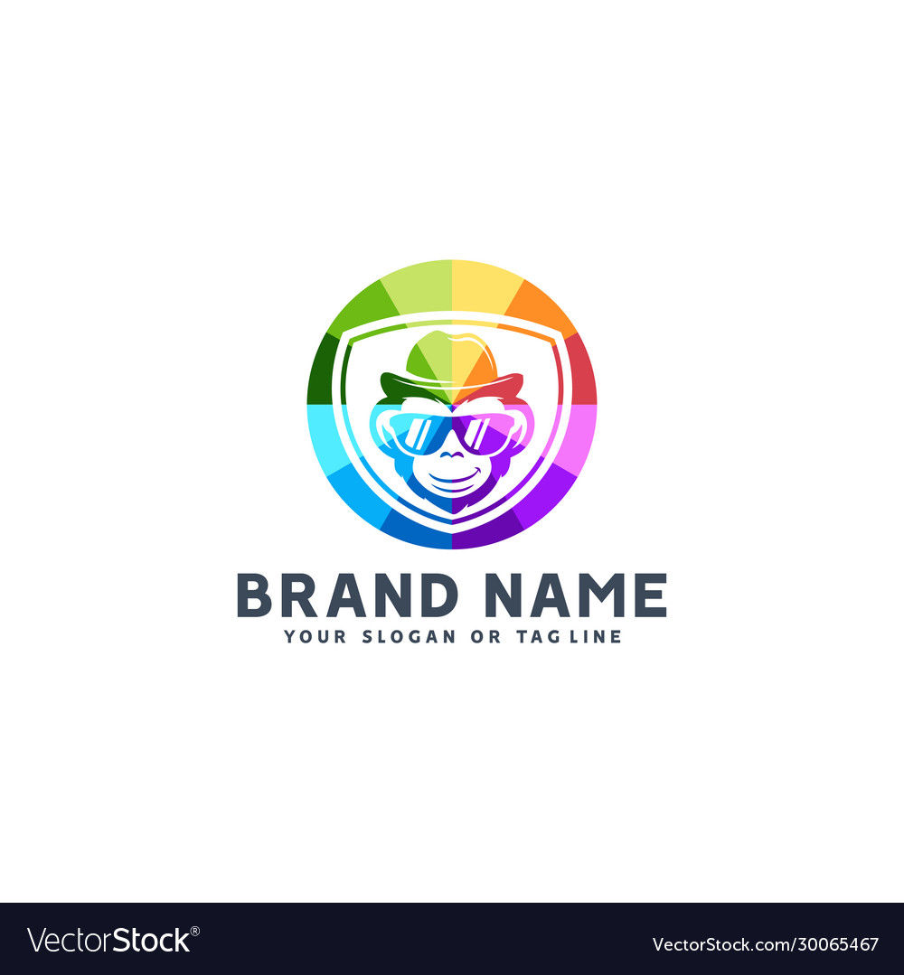 Colorful apes logo design Royalty Free Vector Image Colorful apes logo design Royalty Free Vector Image