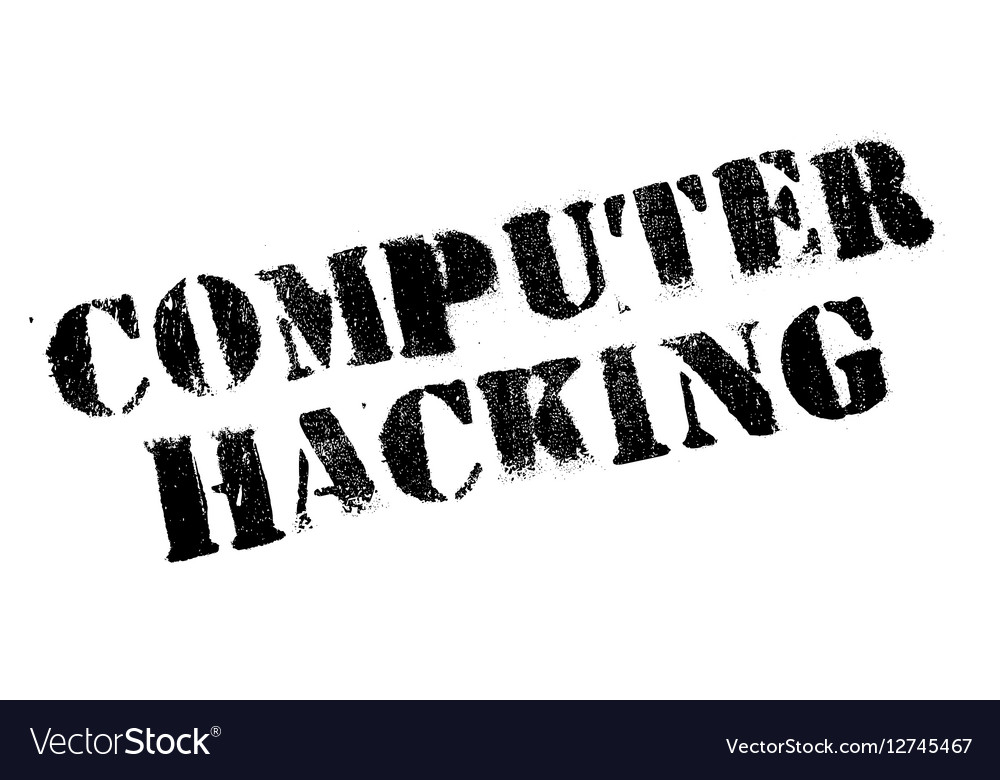 Computer hacking rubber stamp Royalty Free Vector Image