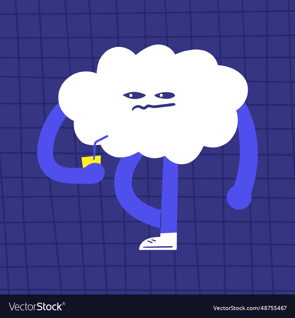 Cool cloud character Royalty Free Vector Image