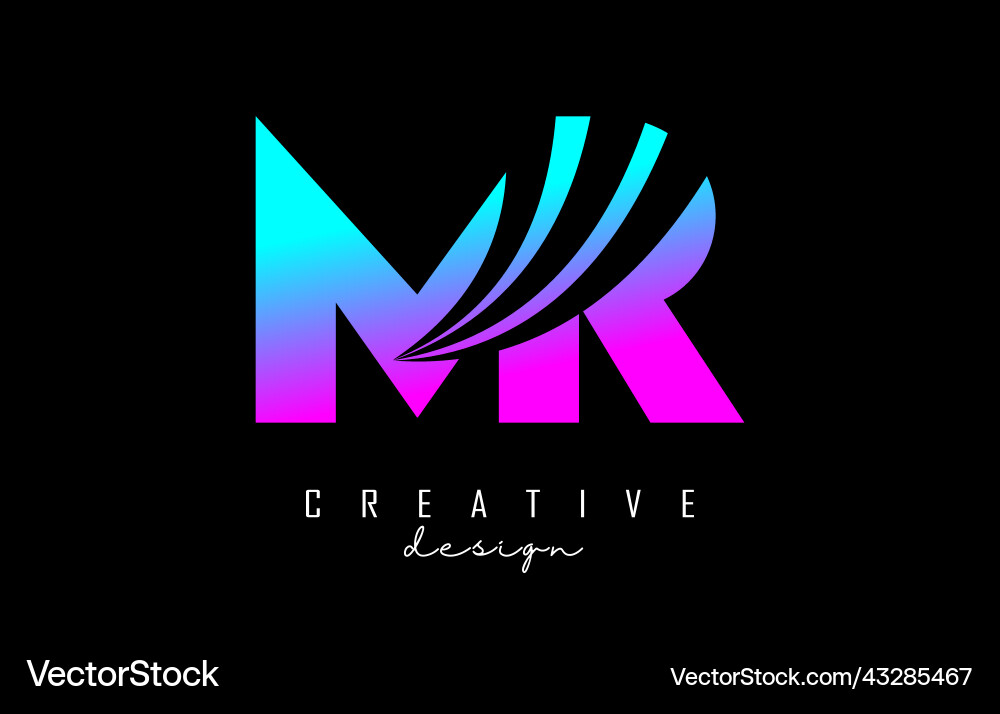 Creative colorful letters mr m r logo Royalty Free Vector