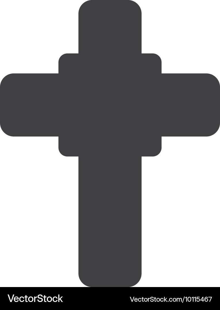 Cross shape god belief religion icon Royalty Free Vector