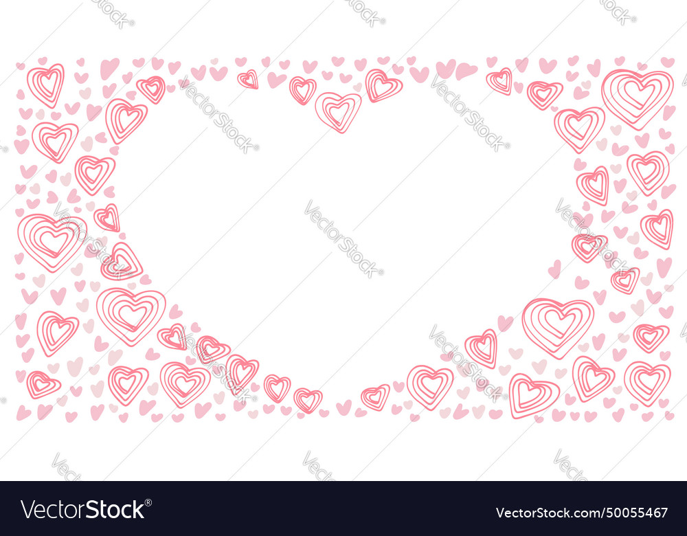 Doodle of heart frame for valentines day hand Vector Image