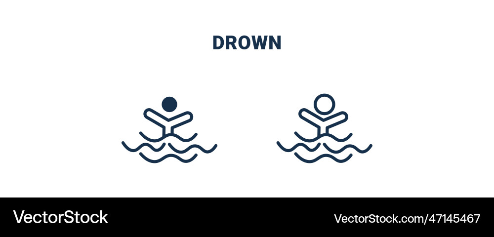 Drown icon outline and filled icon from Royalty Free Vector
