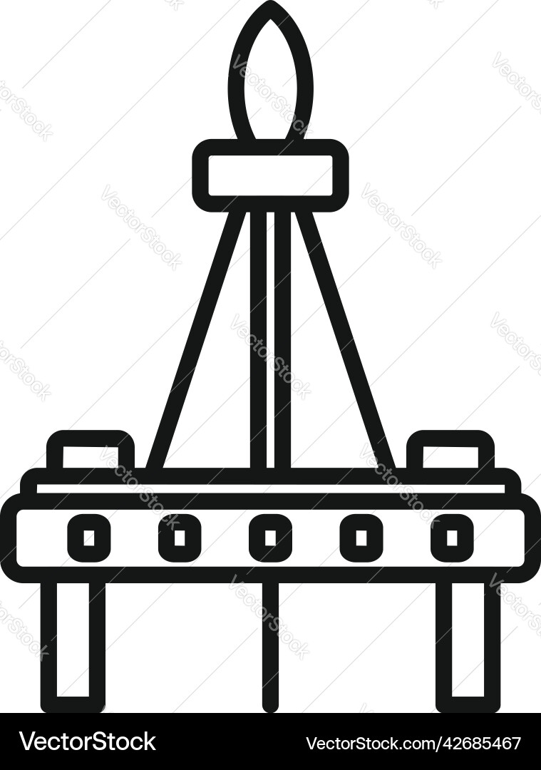 Fire gas rig icon outline drilling ocean Vector Image