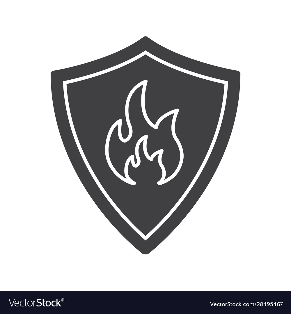 Firefighters badge glyph icon Royalty Free Vector Image