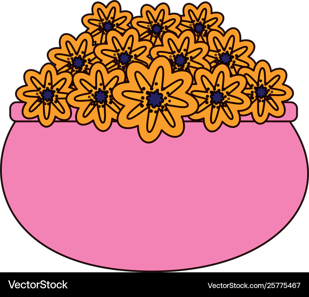 Floral decoration in ceramic pot Royalty Free Vector Image