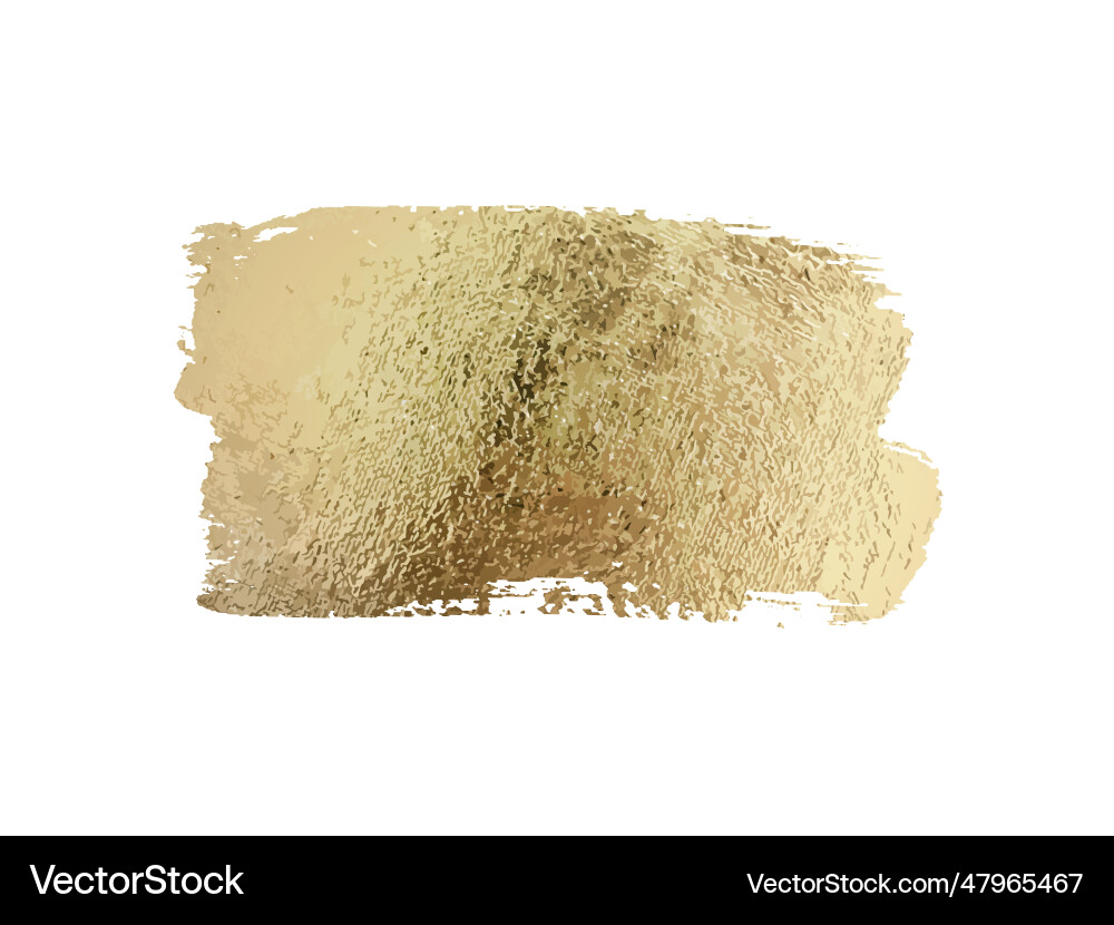 Gold paint smear stroke stain abstract Royalty Free Vector