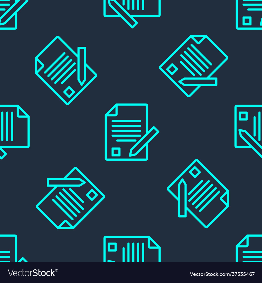 Green line exam sheet and pencil with eraser icon Vector Image