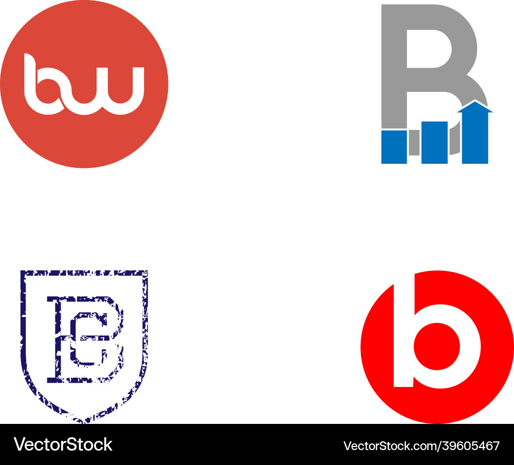 Letter b logo and icon designs in blue Royalty Free Vector