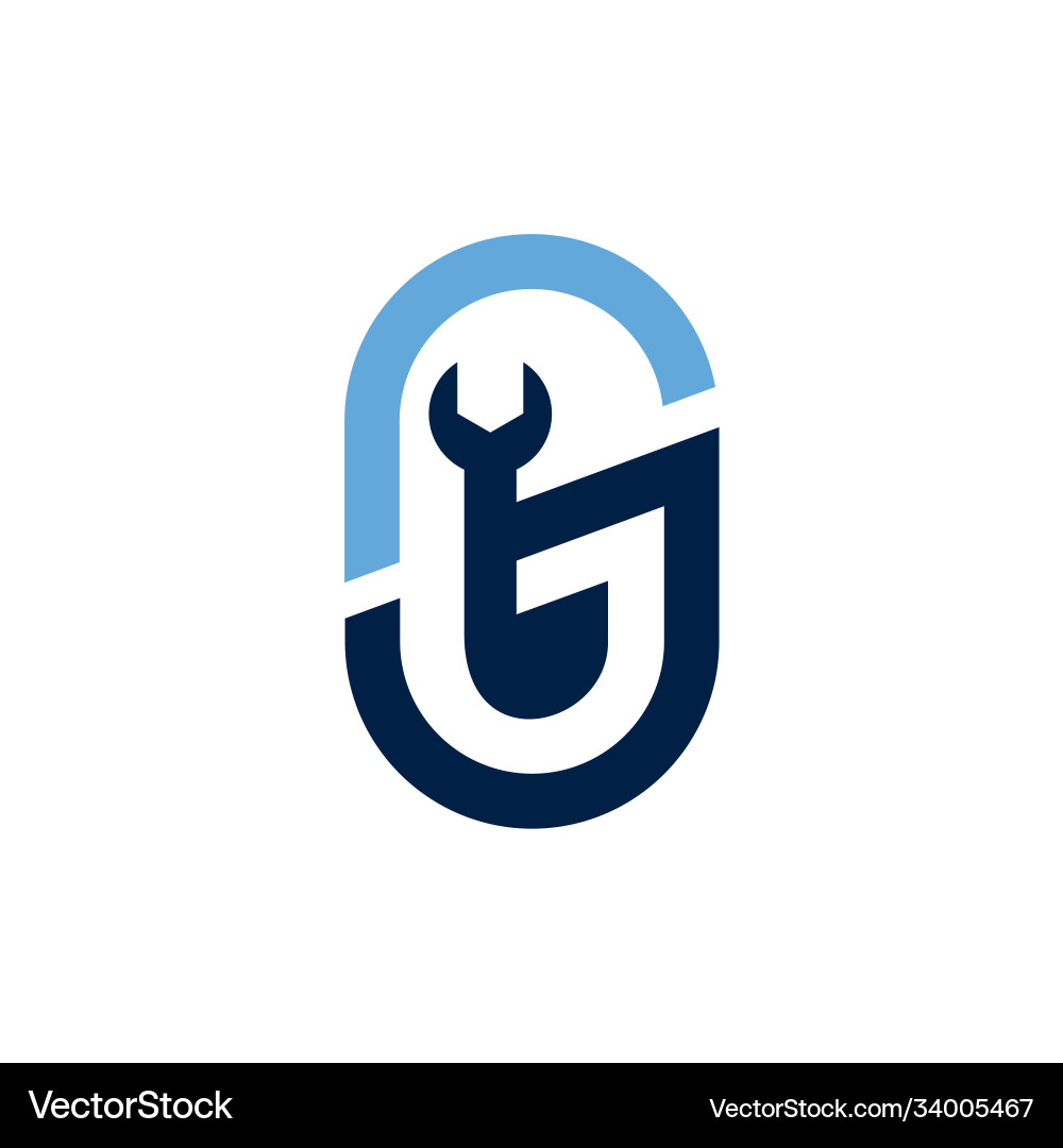 Letter g repair logo Royalty Free Vector Image