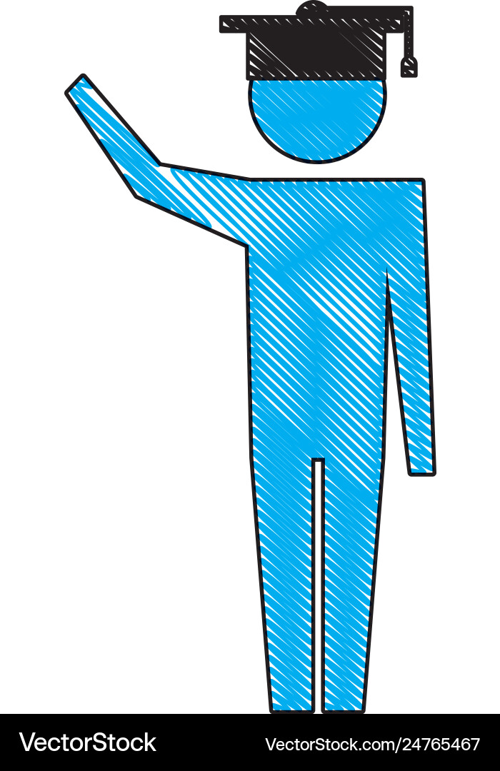 Man pictograph with graduation hat education Vector Image