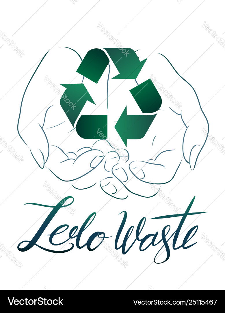 Outline drawing hands holding a sign Royalty Free Vector