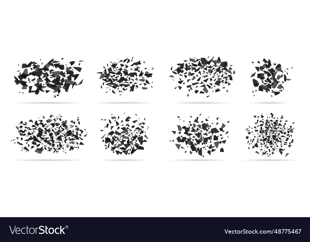 Particles shatter and burst black explosion Vector Image