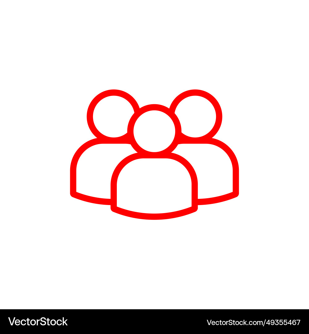 Red people line art icon design template Vector Image