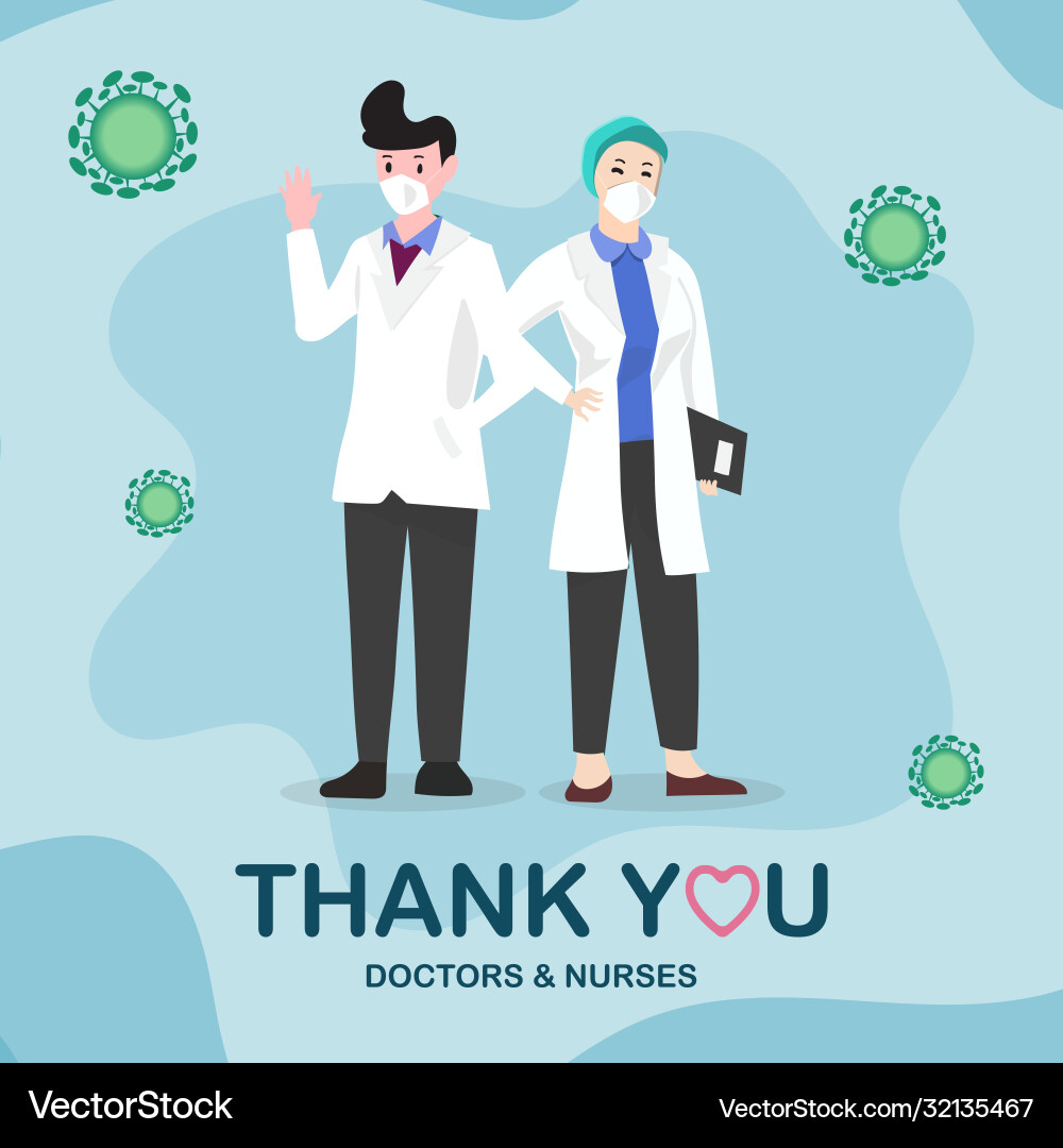 Say thanks to doctors and nurses Royalty Free Vector Image