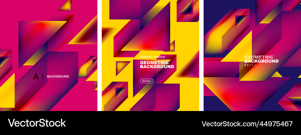 Set of abstract geometric poster Royalty Free Vector Image