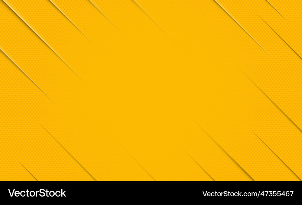 Yellow paper cut style with halftone background Vector Image
