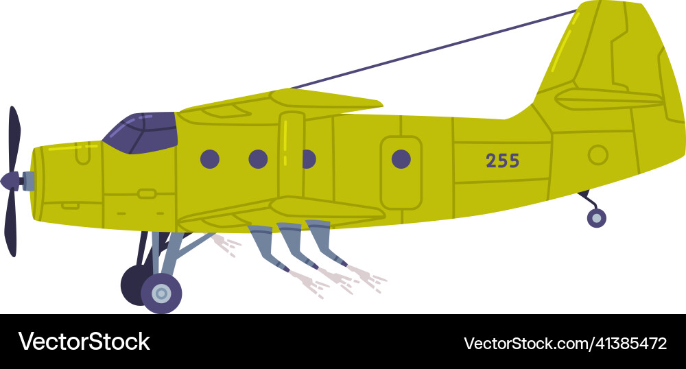 Agricultural propeller plane for aerial Royalty Free Vector