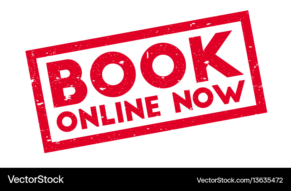 Book online now rubber stamp Royalty Free Vector Image