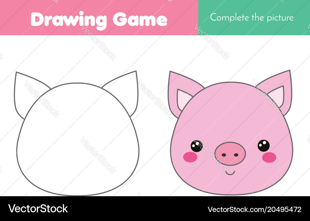 Children educational game complete the picture Vector Image