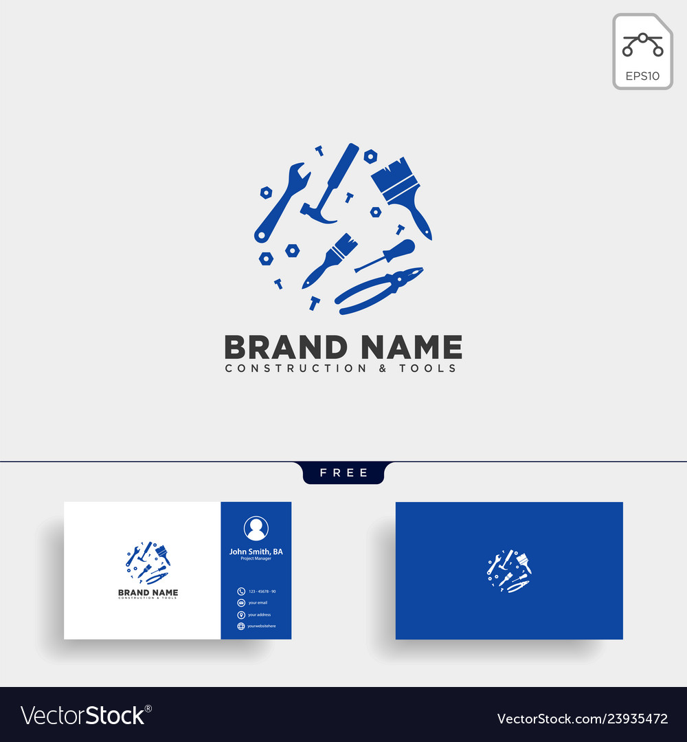 Construction tools logo template icon element Vector Image