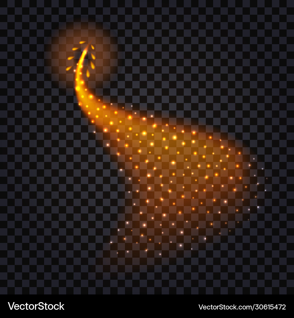 Fire trail shiny swirl with glowing light effect Vector Image