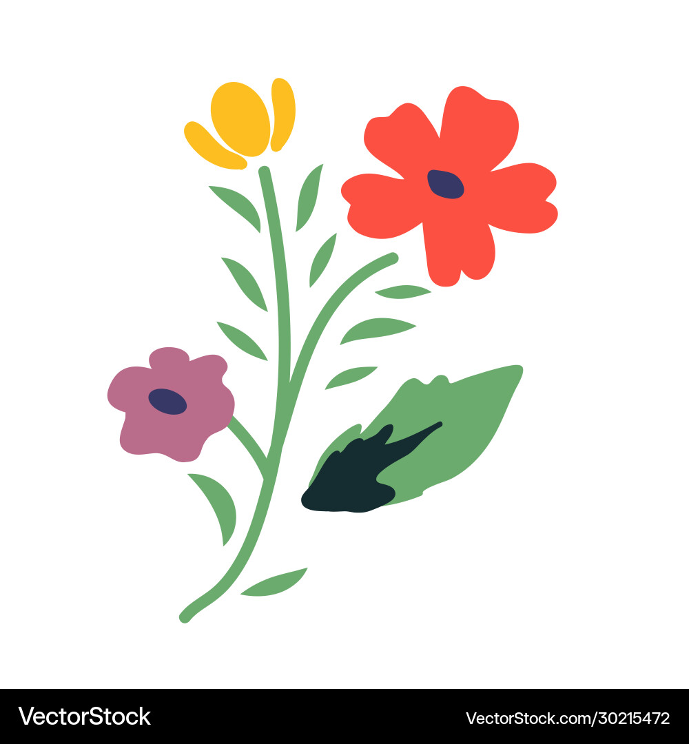 Flower bunch Royalty Free Vector Image - VectorStock