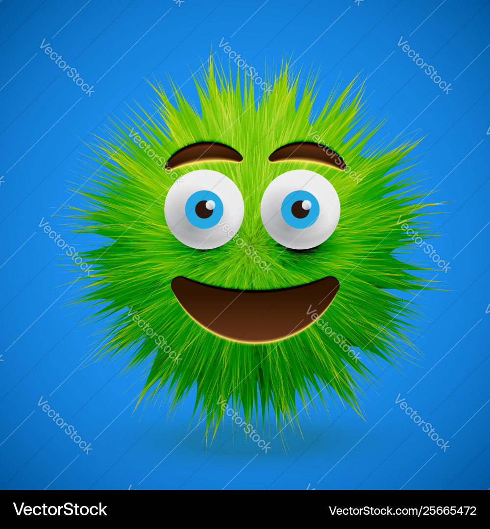 High-detailed 3d fur smiley emoticon Royalty Free Vector