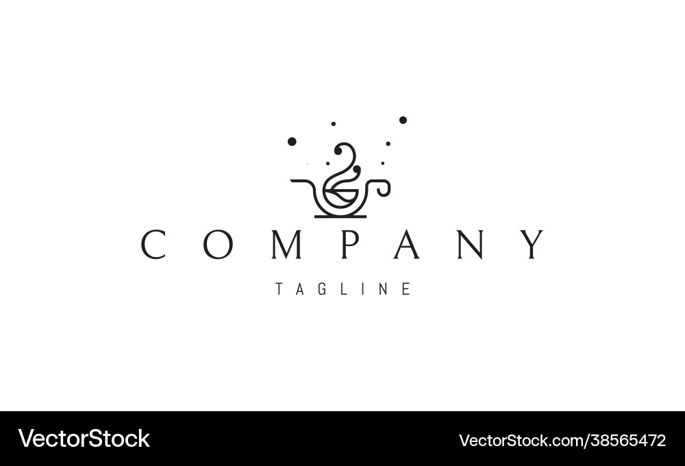 Logo on which an abstract image a tea Royalty Free Vector