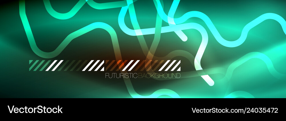 Neon glowing techno lines hi-tech futuristic Vector Image