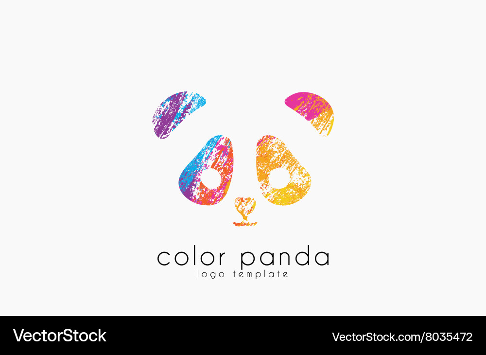 Panda logo design color animal logo Royalty Free Vector