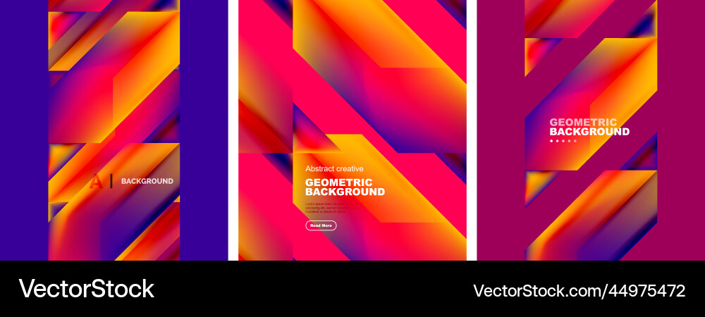 Set of abstract geometric poster Royalty Free Vector Image