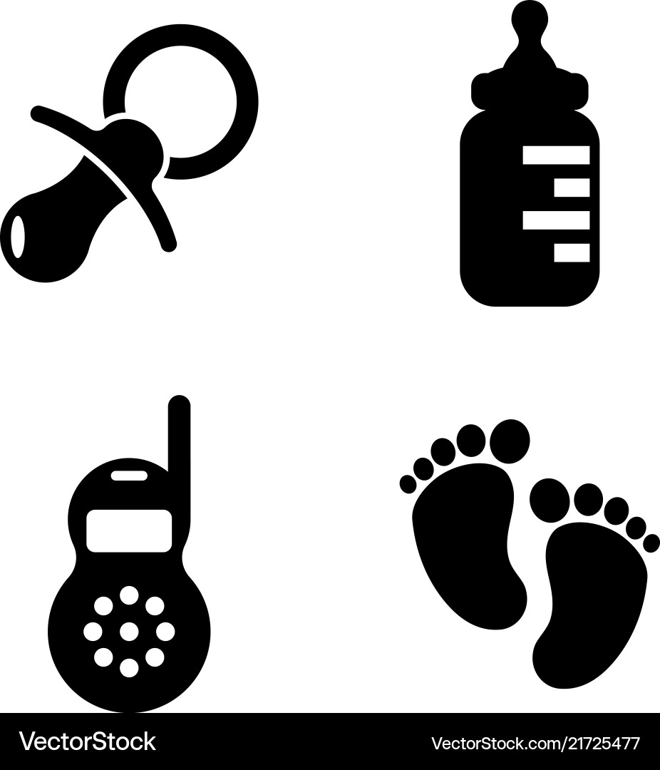 Cute Baby Icons - Simple Set Royalty Free Vector Image