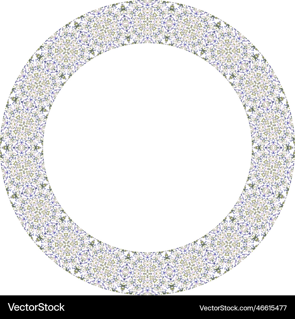 Decorative round frame with floral pattern Vector Image