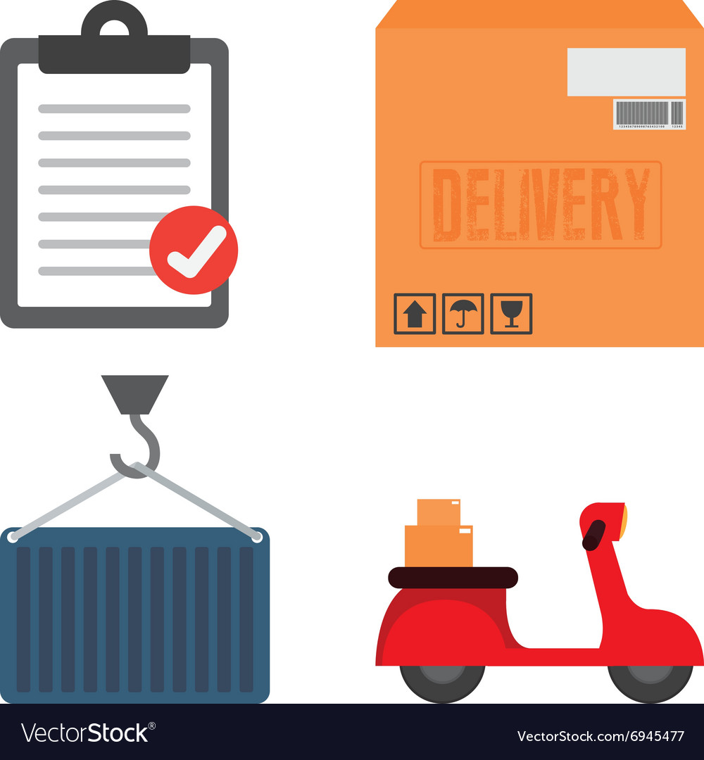 Delivery objects Royalty Free Vector Image - VectorStock
