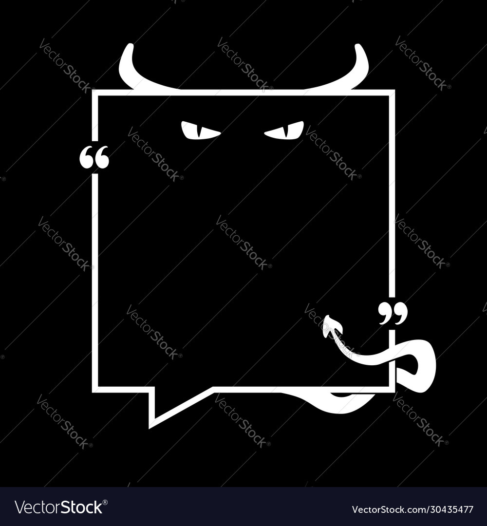 Devils announcement speech bubble Royalty Free Vector Image