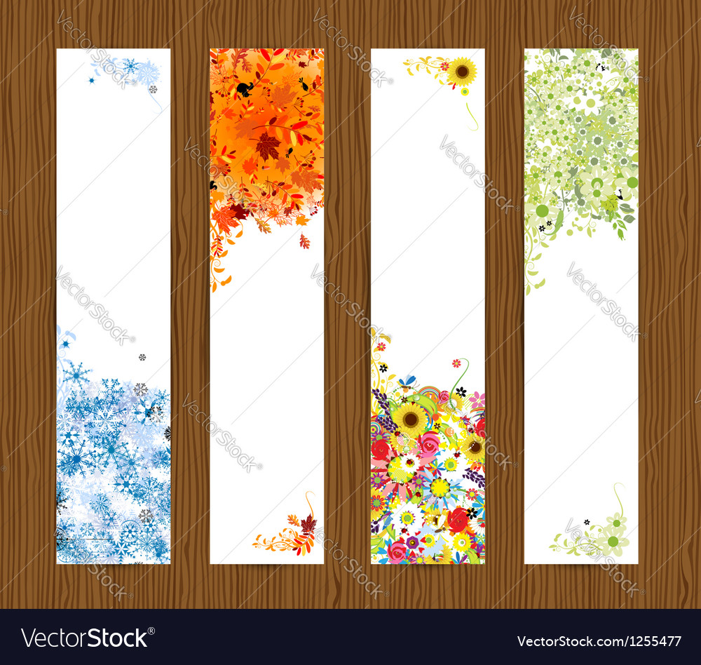 Four seasons - spring summer autumn winter banners