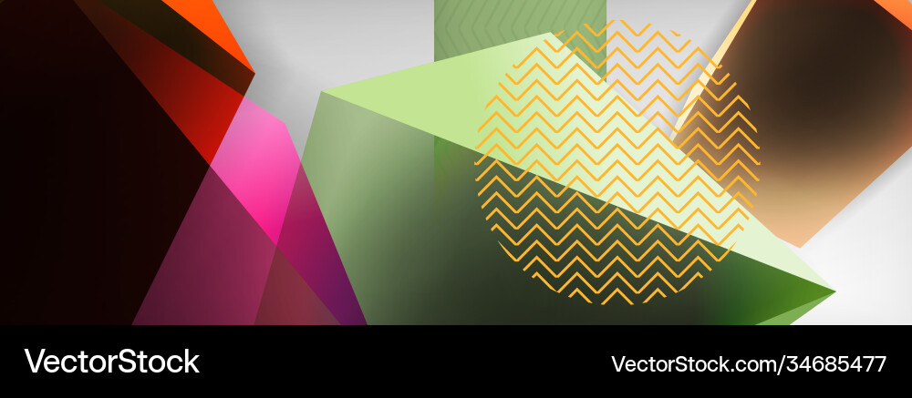 Low poly 3d geometric shapes minimal abstract Vector Image