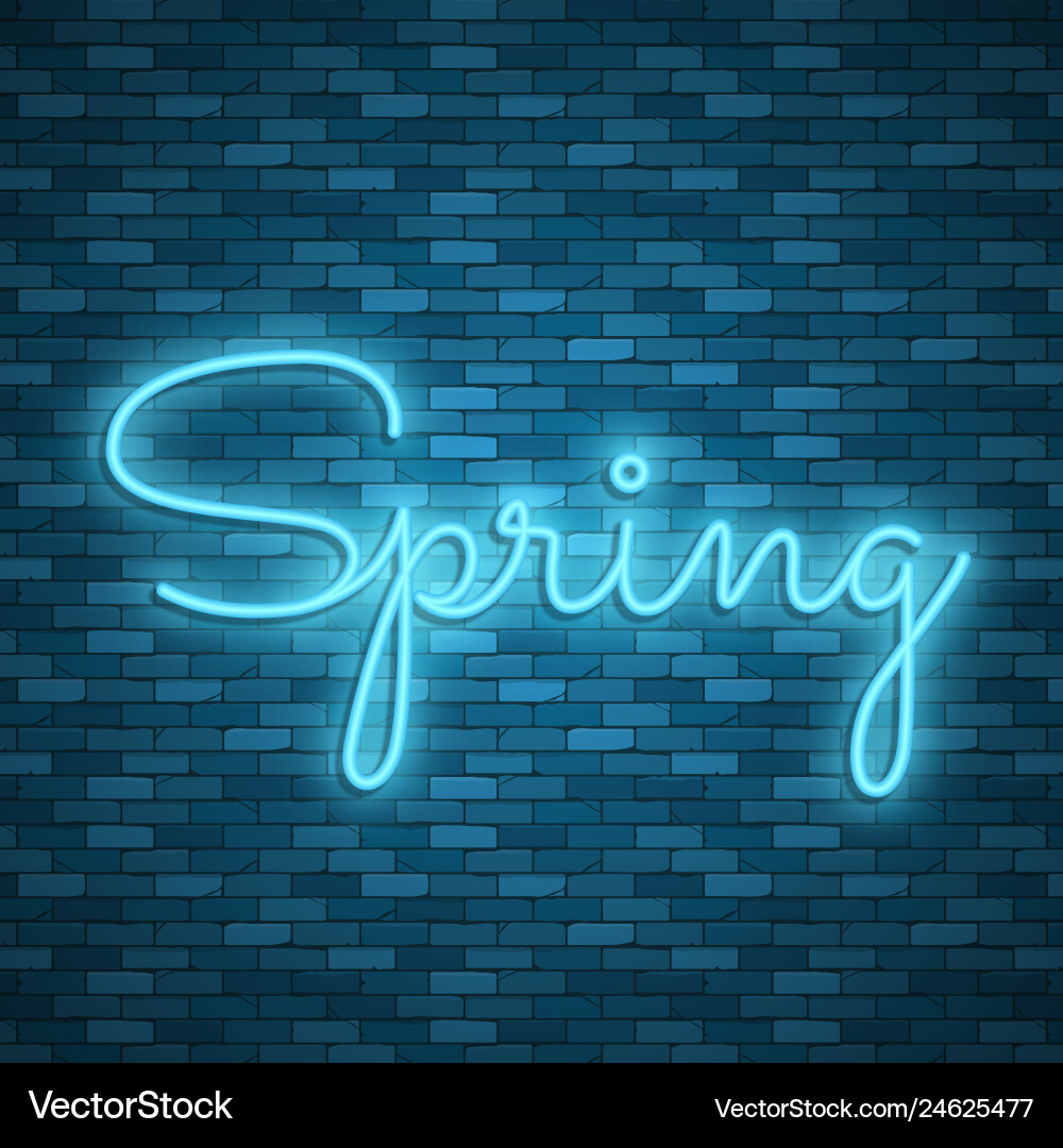 Neon banner spring stock poster Royalty Free Vector Image