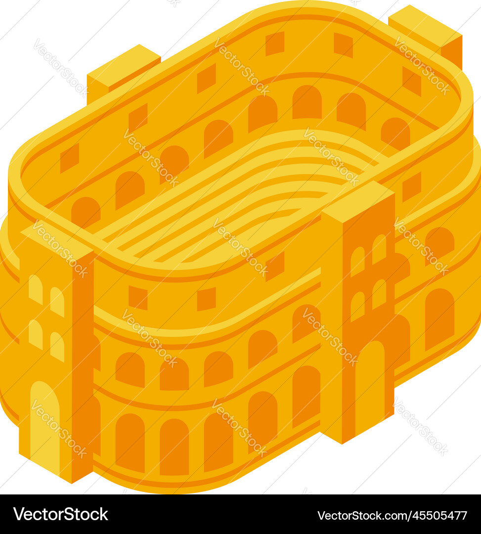 Old amphitheater icon isometric city Royalty Free Vector