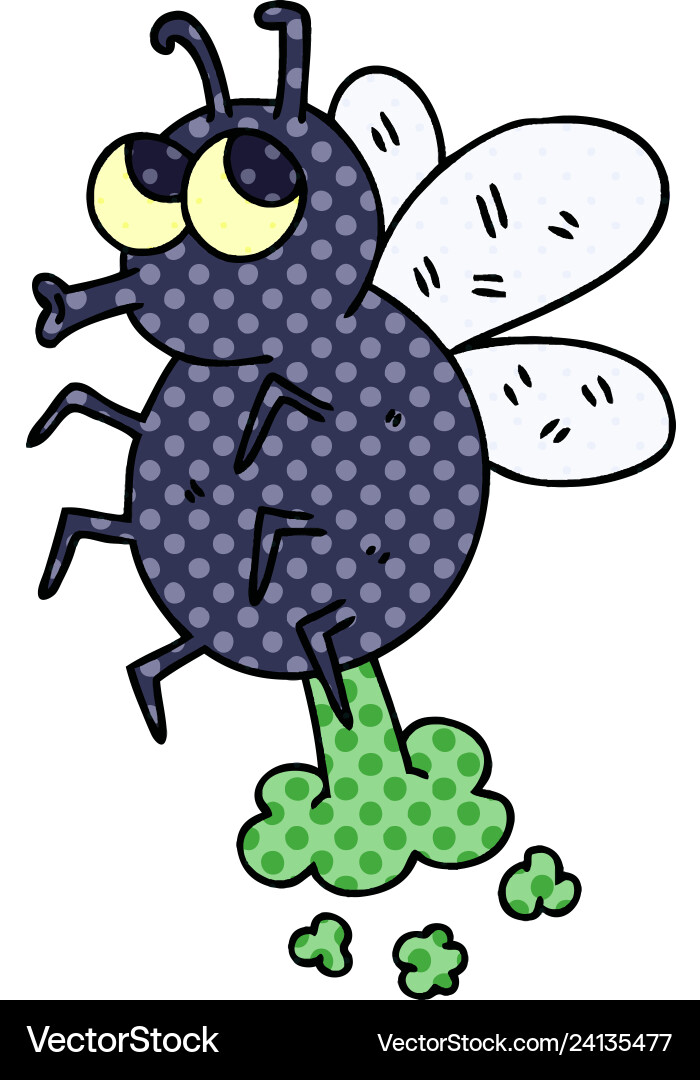 Quirky comic book style cartoon fly Royalty Free Vector