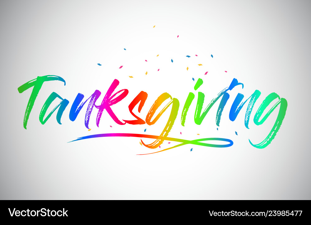 Tanksgiving creative word text Royalty Free Vector Image