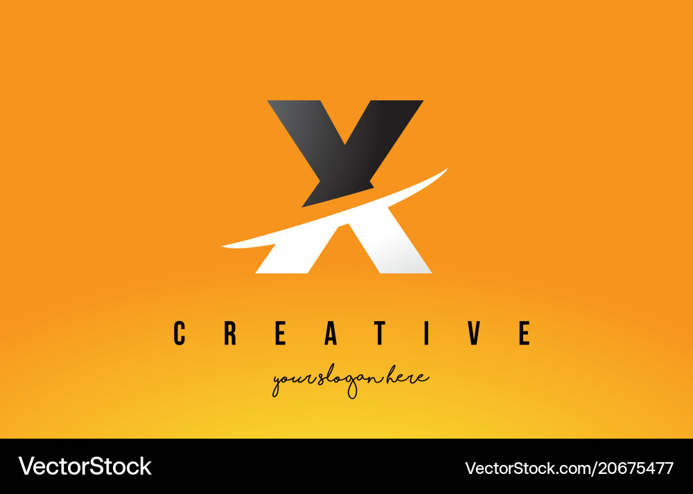 X letter modern logo design with yellow Royalty Free Vector