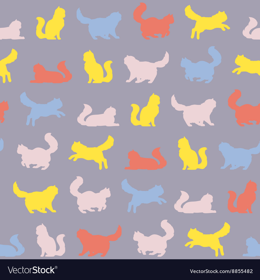 Cat seamless pattern Royalty Free Vector Image