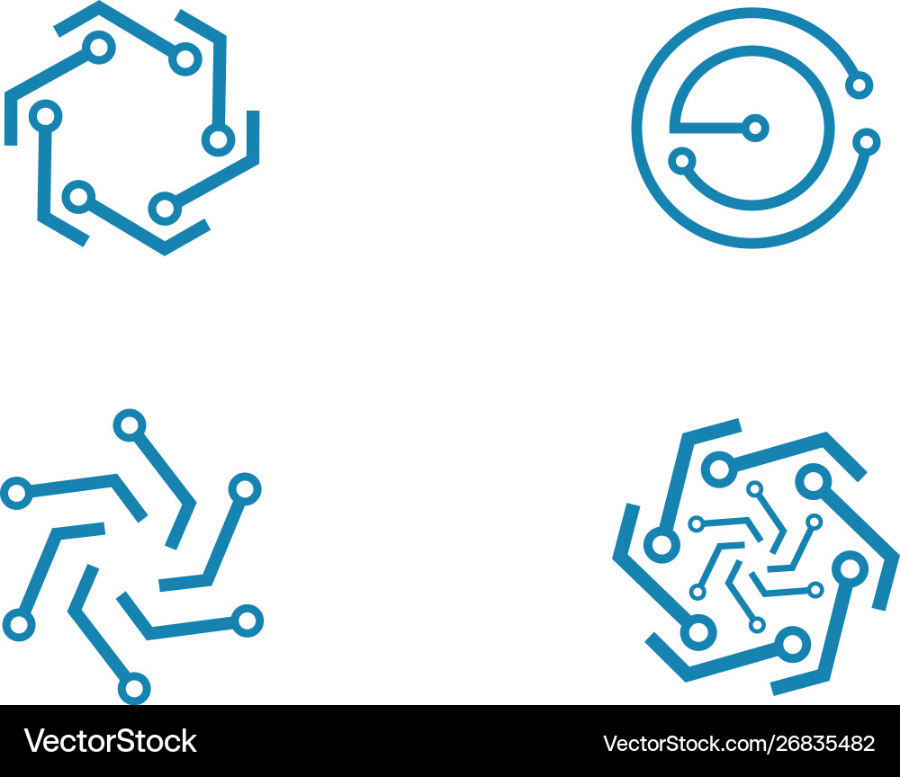 Circuit technology logo Royalty Free Vector Image